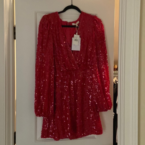 Wayf | Dresses | Wayf Red Sequin Mini Dress | Poshmark